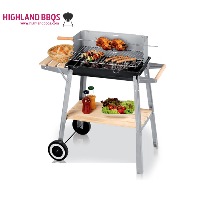 Square bbq grill with sidetable | HIGHLAND BARBECUES