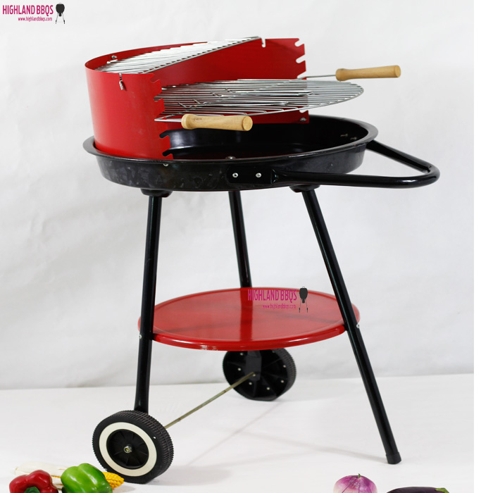 Round Shaped Charcoal Grill With Windshield | HIGHLAND BARBECUES