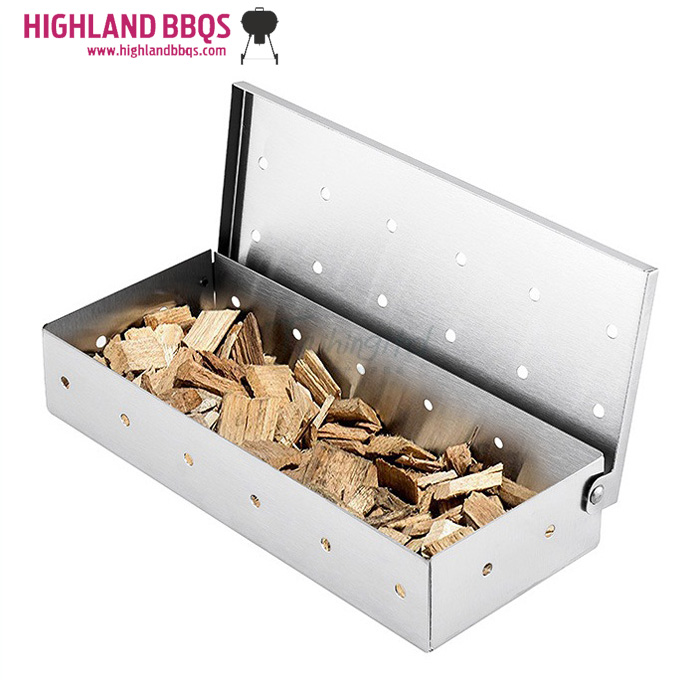 Stainless Steel Wooden Smoker Box | HIGHLAND BARBECUES